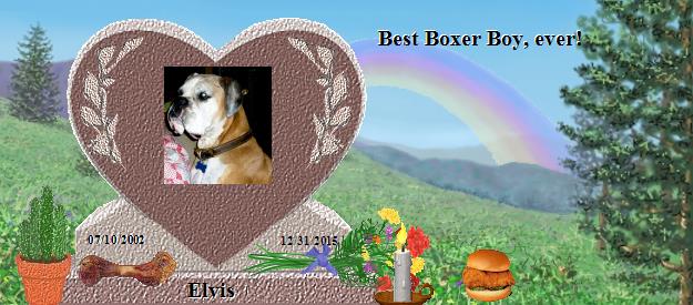 Elvis's Rainbow Bridge Pet Loss Memorial