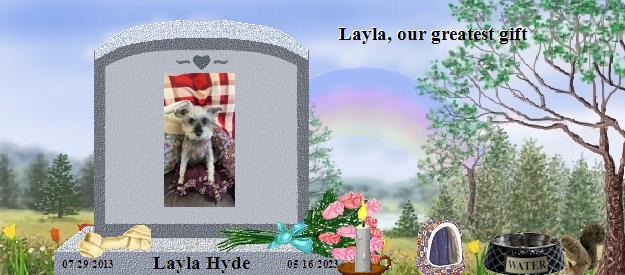 Layla Hyde's Rainbow Bridge Pet Loss Memorial
