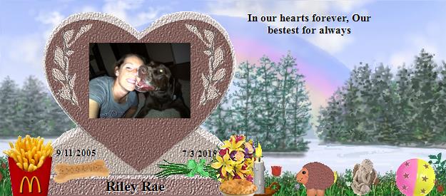 Riley Rae's Rainbow Bridge Pet Loss Memorial